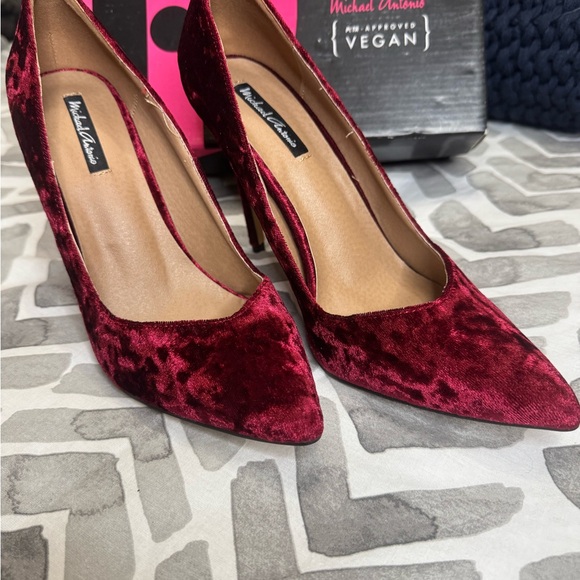 Michael Antonio | Shoes | Michael Antonio Burgundy Velvet Heels | Poshmark